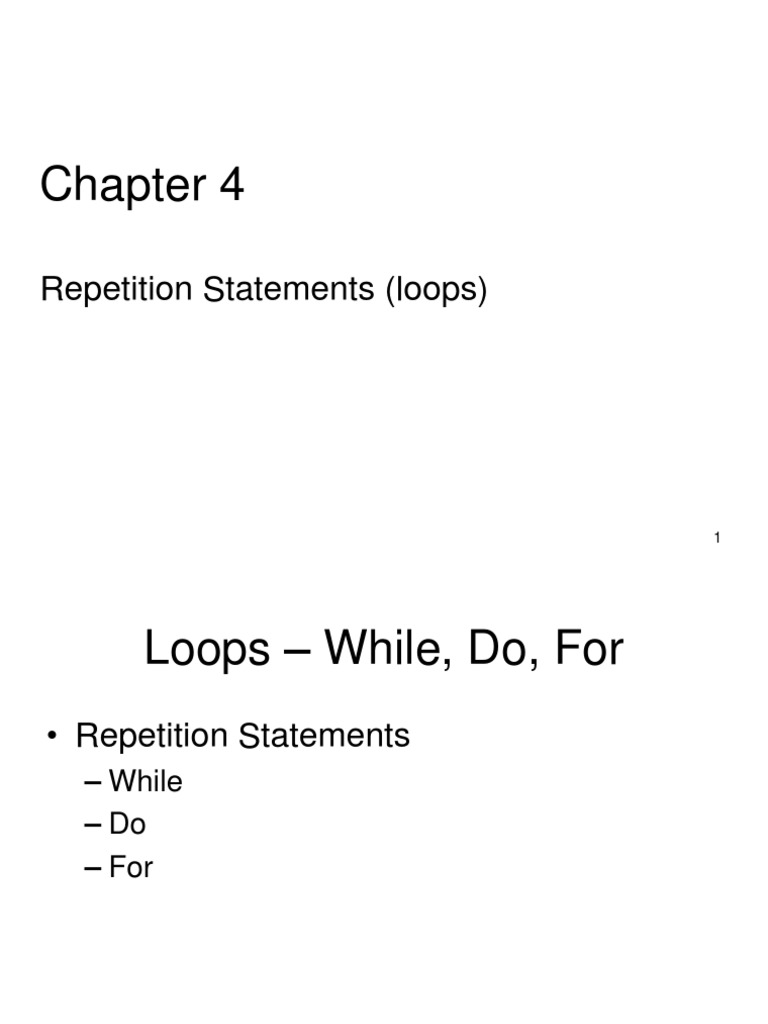 Repetition Statements (Loops) | PDF | Control Flow | Software Development