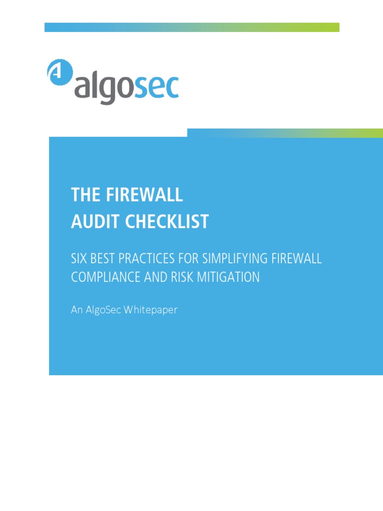 Firewall Audit Checklist WEB | PDF | Information Security | Regulatory Compliance