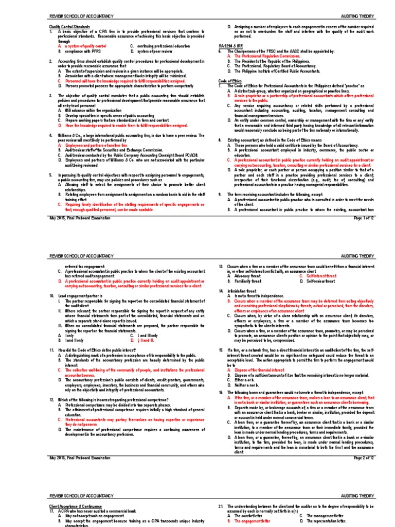 RESA at 1505 Final Preboard | PDF | Internal Control | Financial Audit