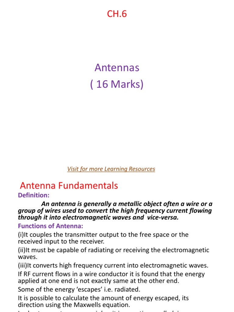 ACO Ch6 | PDF | Antenna (Radio) | Electromagnetic Radiation