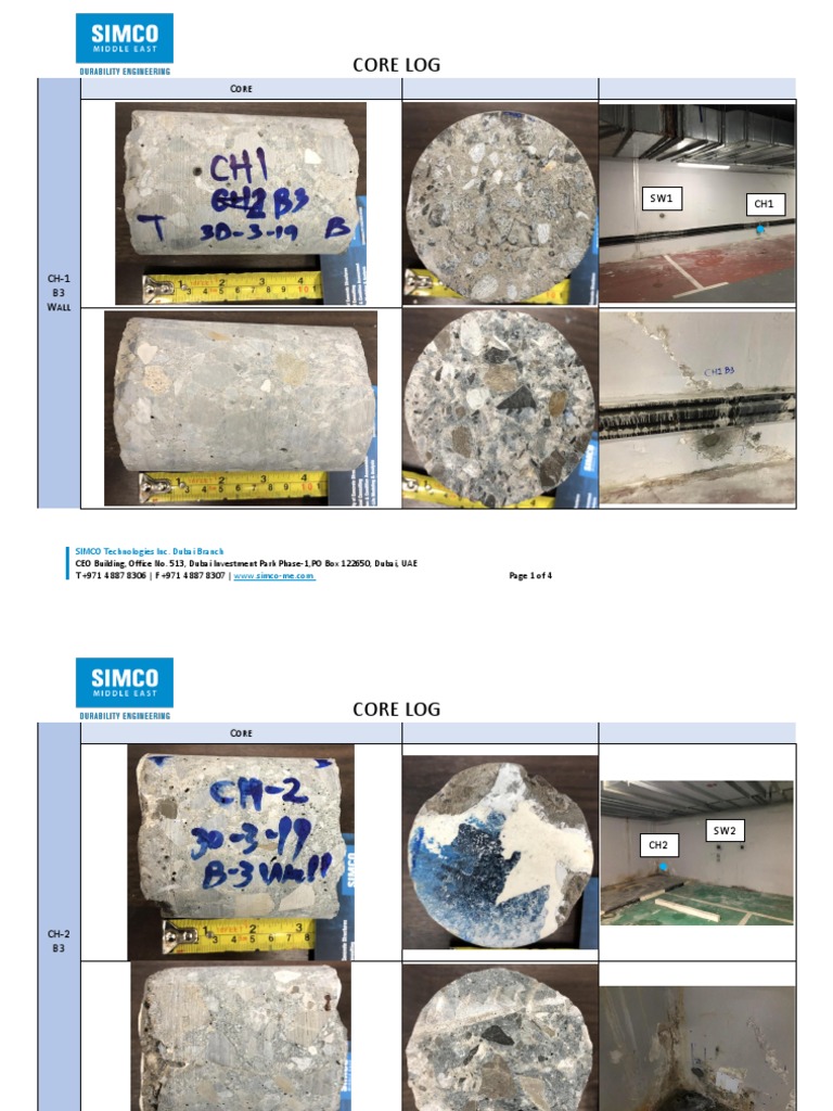 Soil Core Sample Analysis and Documentation for Construction Site | PDF