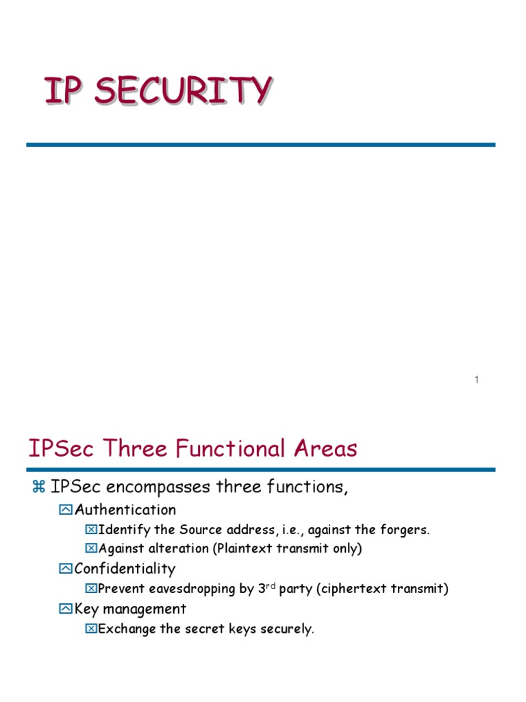 Ip Security | PDF | I Pv6 | Transmission Control Protocol