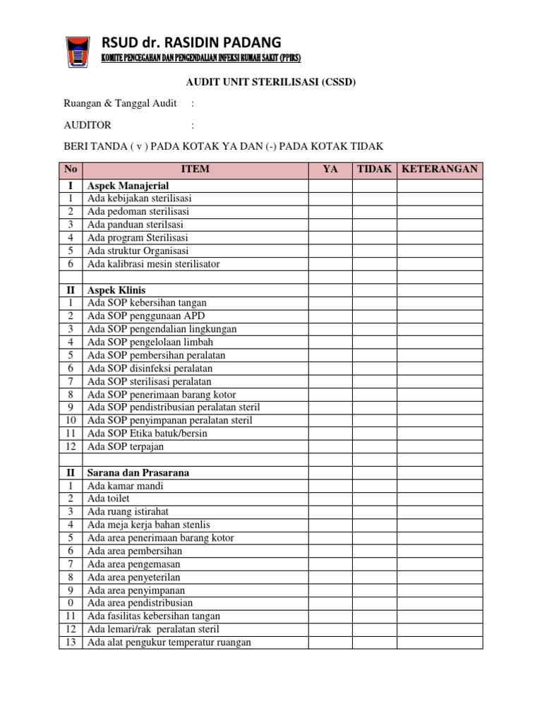 CC - Form Audit CSSD | PDF