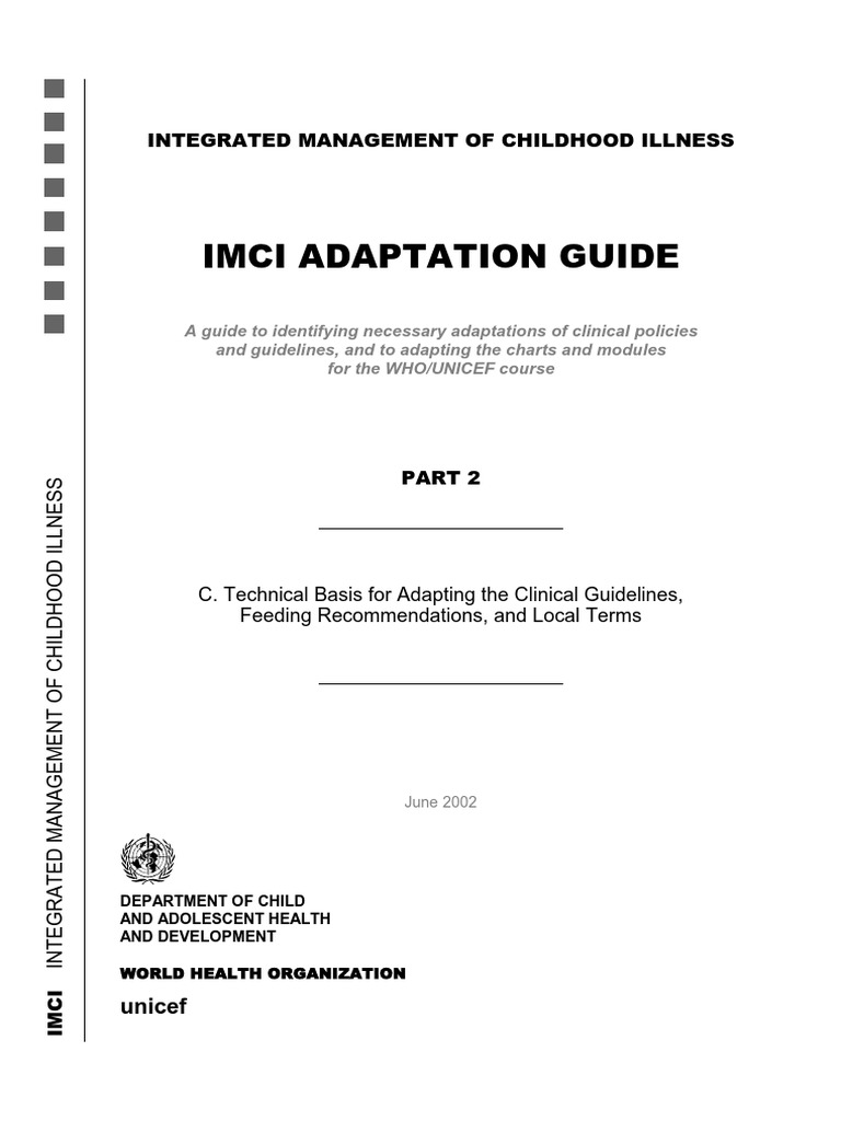 Imci Adaptation Guide: Integrated Management Of Childhood Illness ...