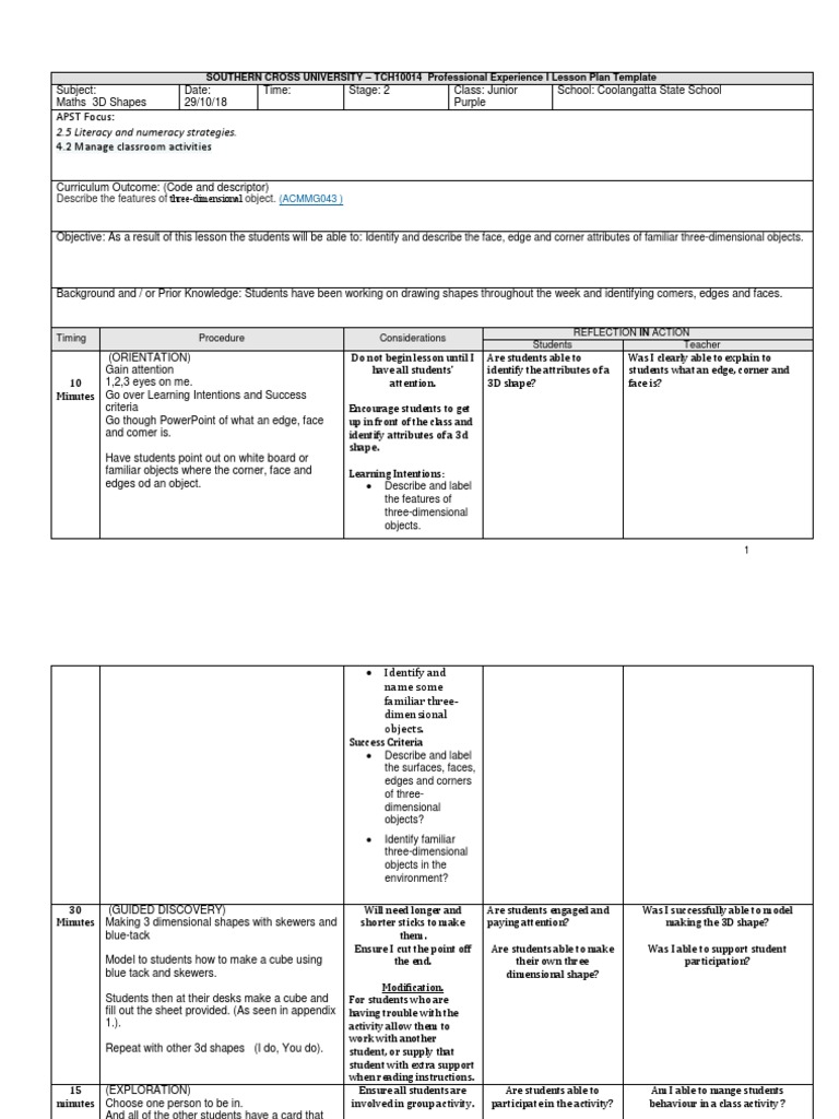 Maths Lesson 3d Shapes | PDF | Shape | Lesson Plan