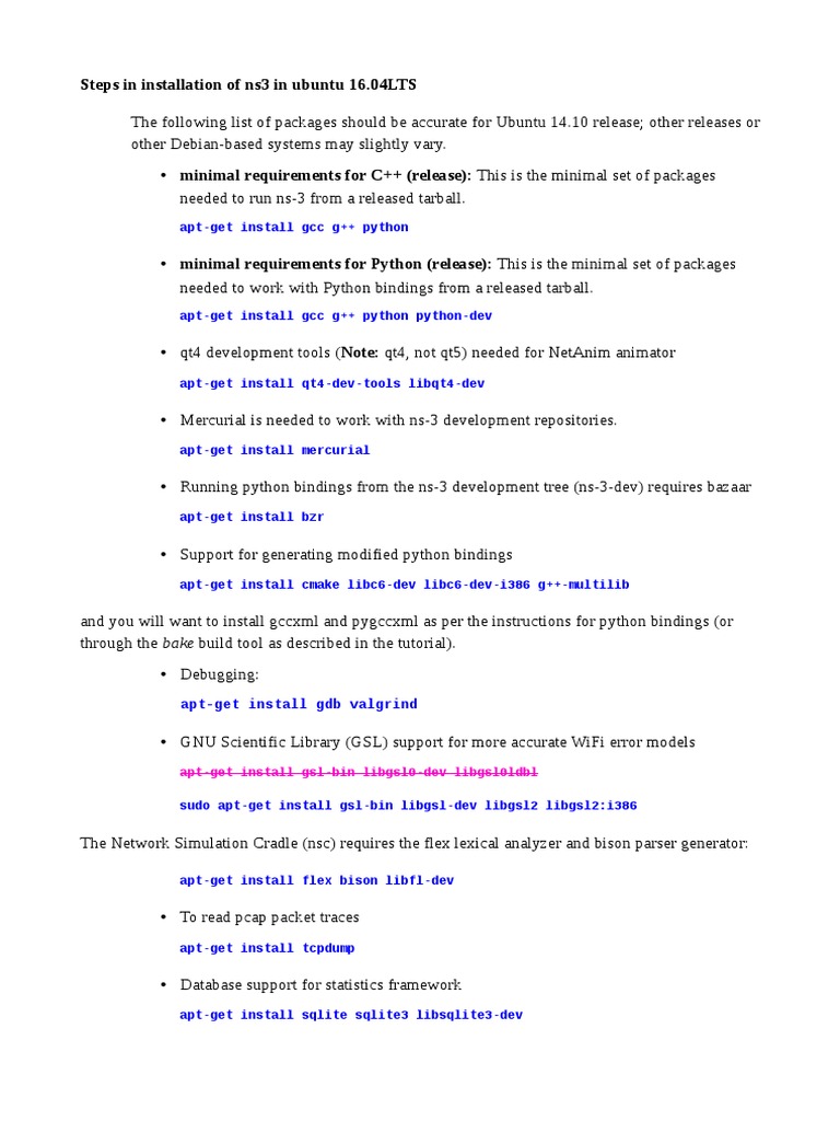 NS3 Installation Manual | PDF | Python (Programming Language) | Free ...