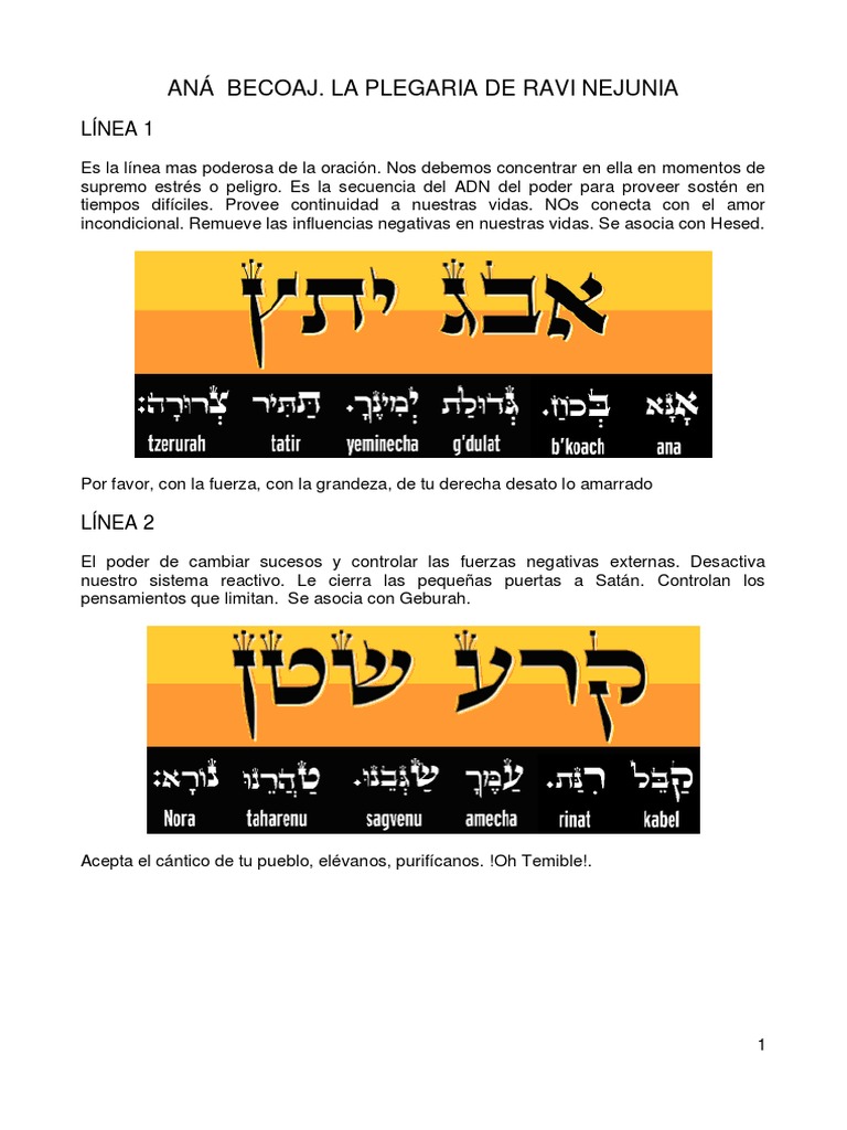 Oración Aná Becoaj y su Poder Espiritual | PDF | Kábala | Oración