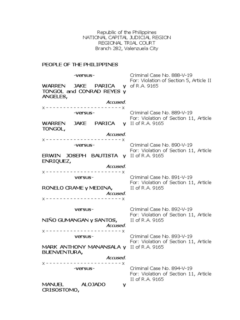 Valenzuela Court Plea Bargaining Motion | PDF | Plea | Plea Bargain