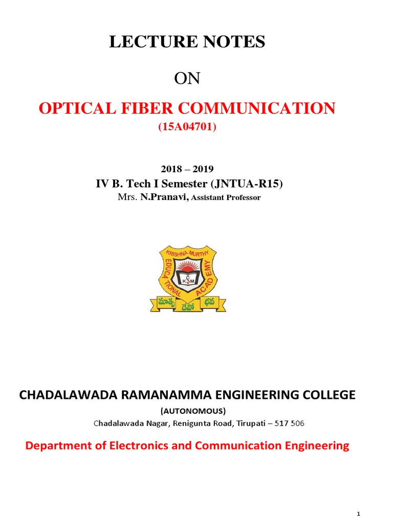 Ofc Notes PDF | PDF | Optical Fiber | Refraction