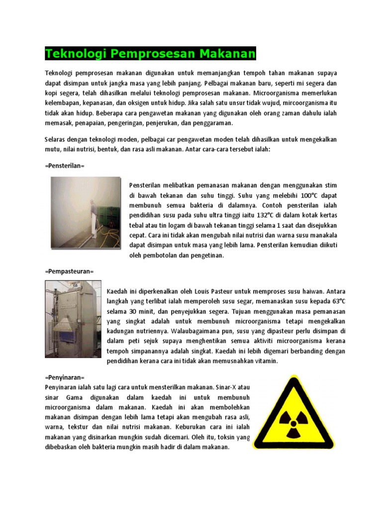 Teknologi Pemprosesan Makanan | PDF
