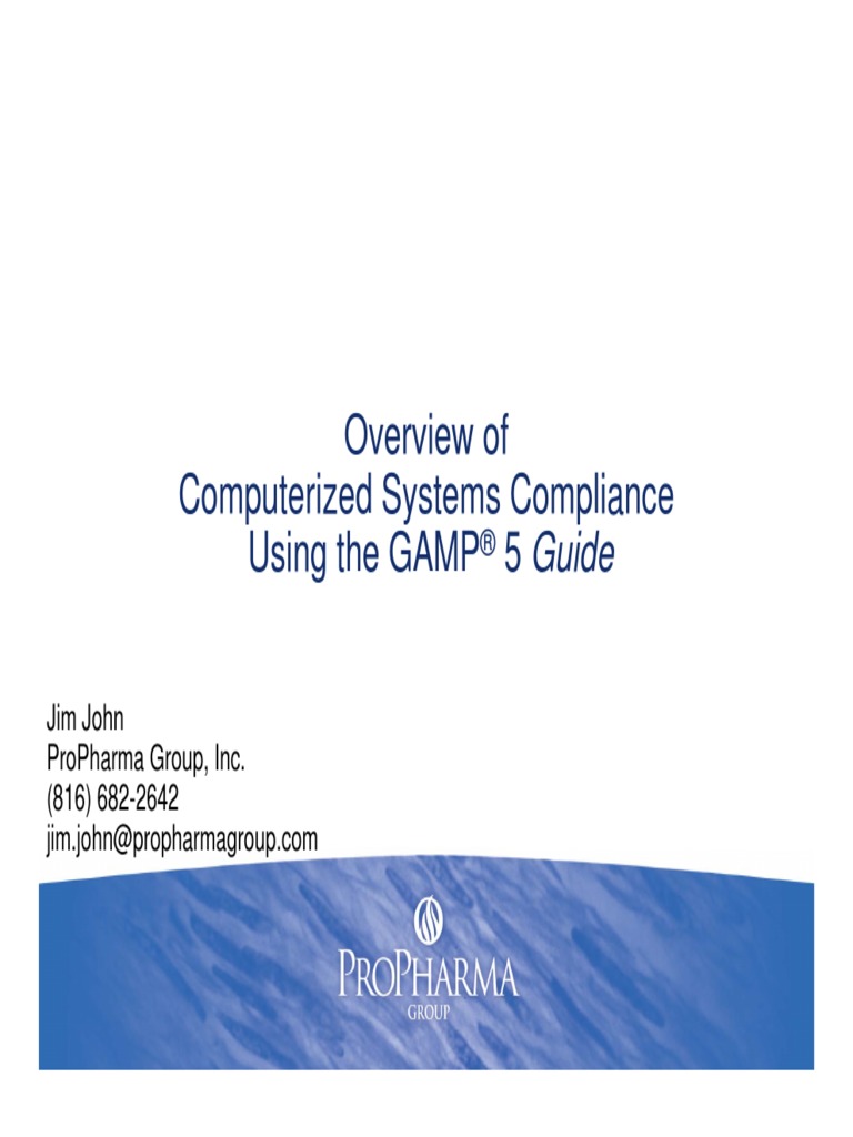 Gamp5 For Basic Training PDF | PDF | Verification And Validation | Specification (Technical ...