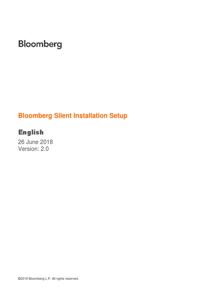 Bloomberg Silent Install | PDF | Installation (Computer Programs) | Proxy Server