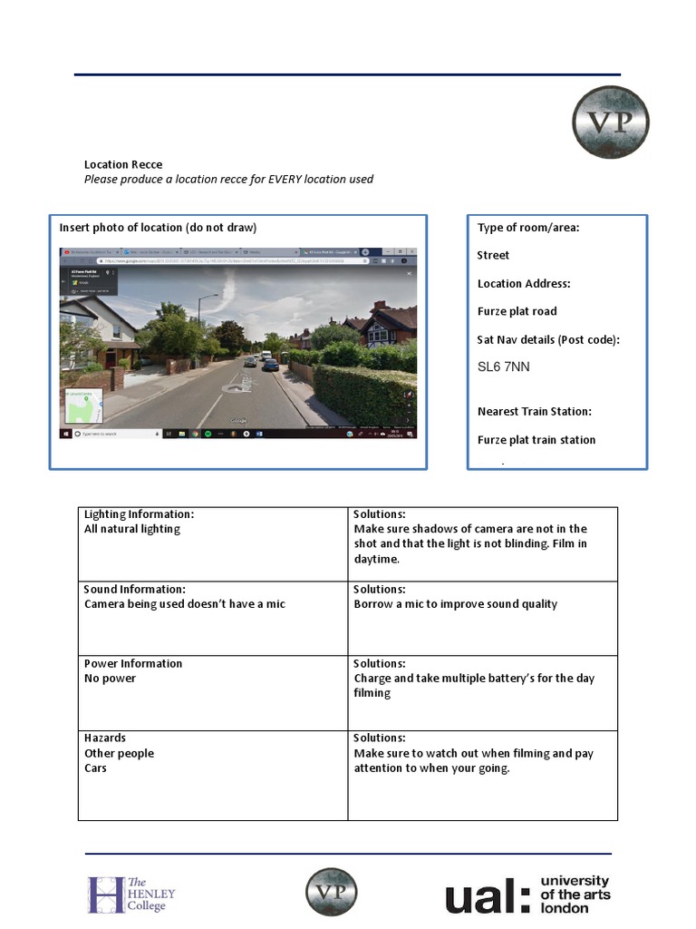 FMP Location Recce | PDF