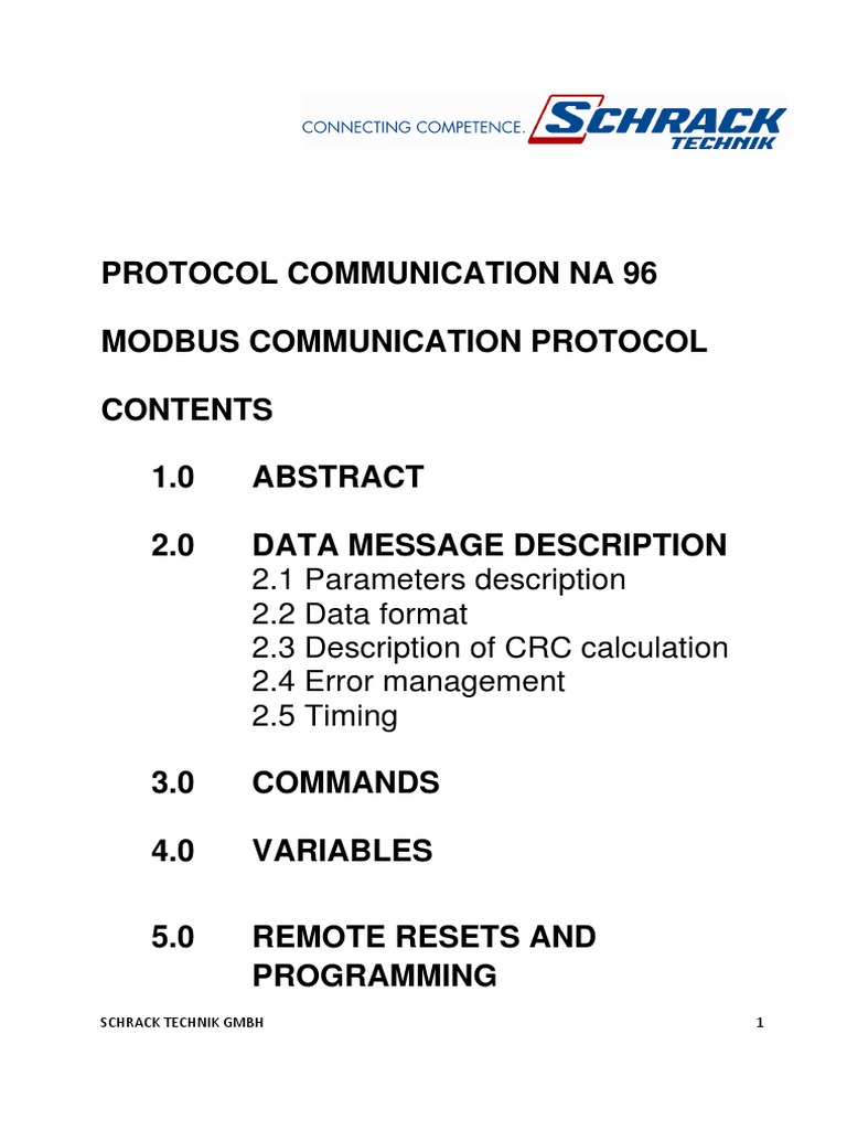 NA96 Protocol Manual | PDF | Byte | Parameter (Computer Programming)