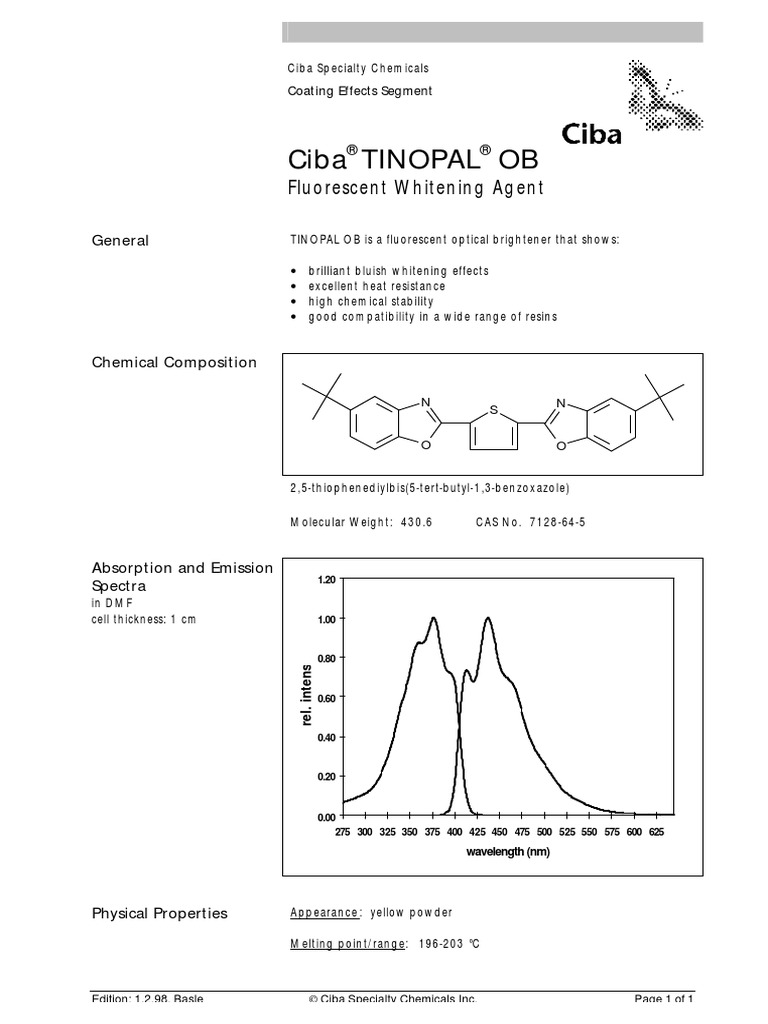 Ft Tinopal Ob | Ultraviolet | Fluorescence