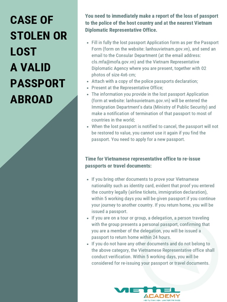 Lost Passport Abroad: Reporting Steps | PDF