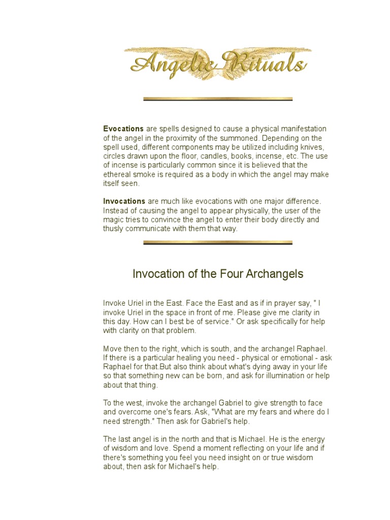 Angelic Rituals | PDF | Angel | Michael (Archangel)