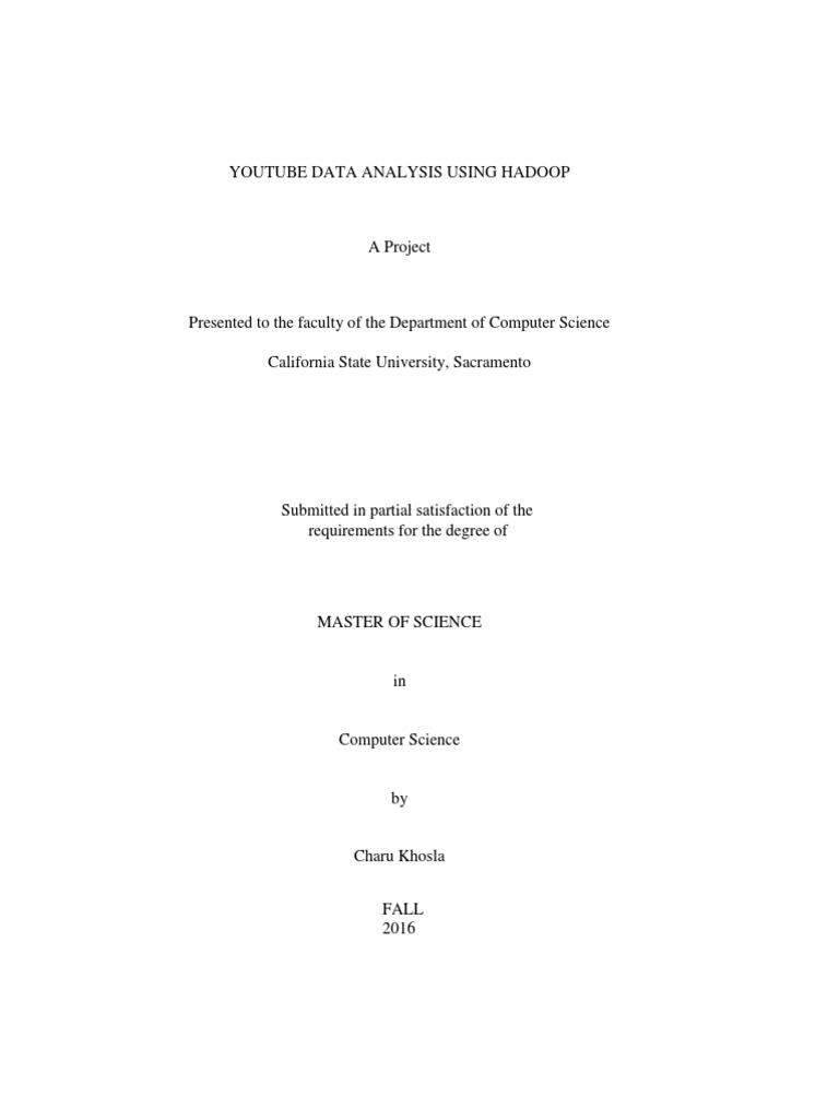 YouTube Data Analysis Using Hadoop | PDF | Apache Hadoop | Big Data