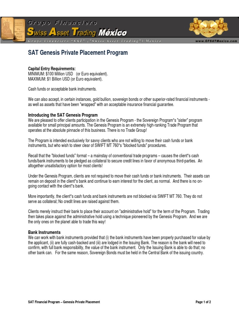 SAT Genesis Program | PDF | Gold As An Investment | Line Of Credit