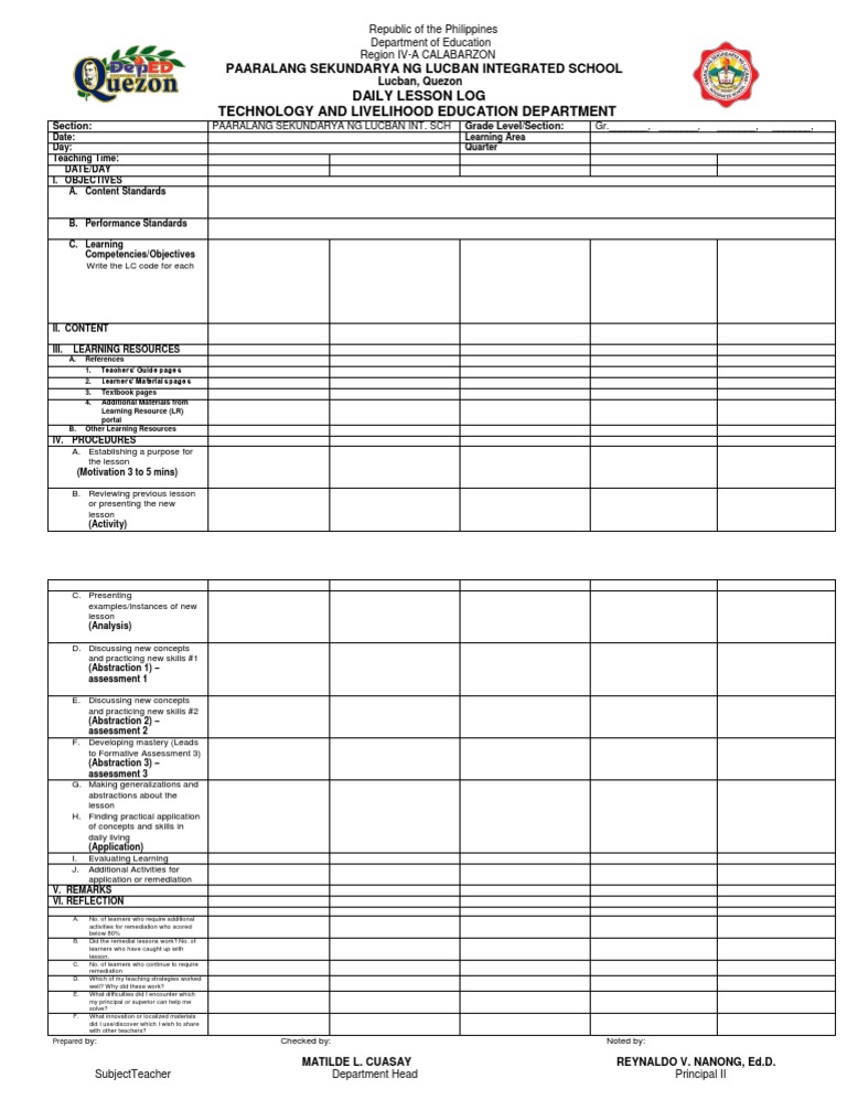 DLL TLE Format Blank 2019 | PDF | Applied Psychology | Change