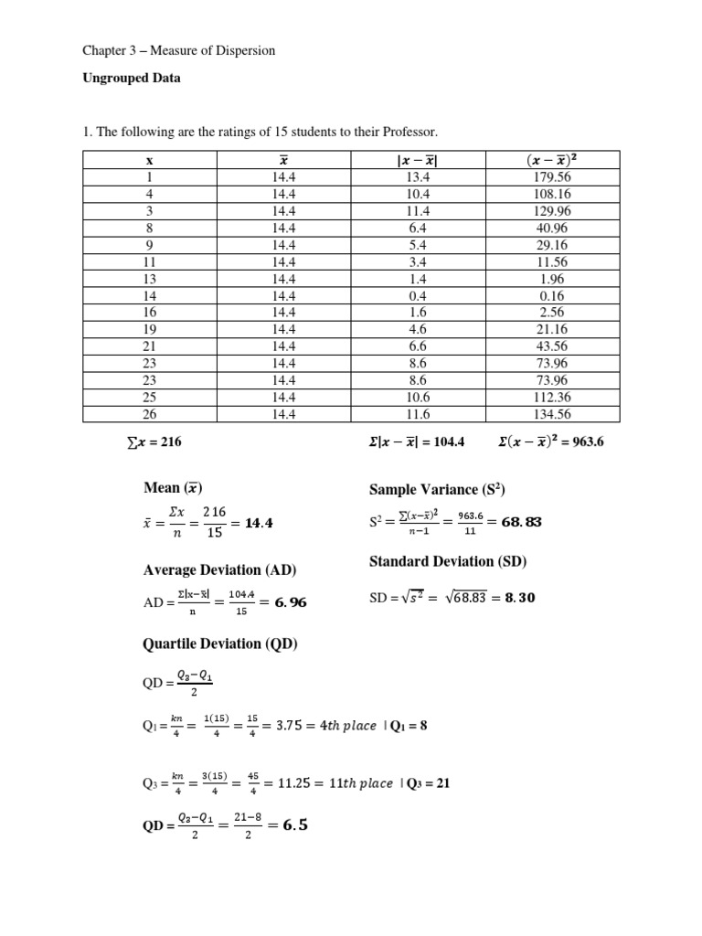 Chapter 3 - Yellow | PDF | Standard Deviation | Statistical Theory