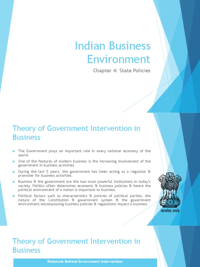 Indian Business Environment - Government Intervention & State Policies ...