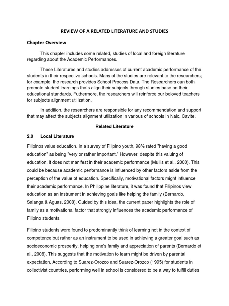 Review of A Related Literature and Studies | PDF | Motivation ...