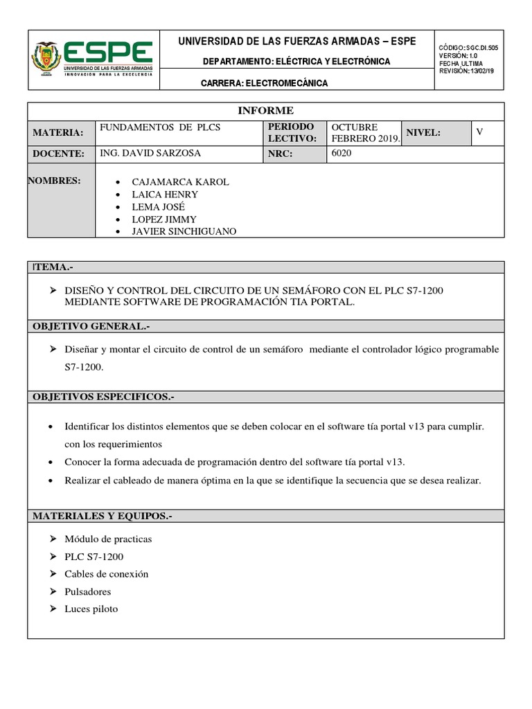 Semaforo PLC | PDF | Controlador lógico programable | Semáforo