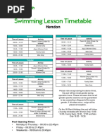 Swim Timetable New | PDF