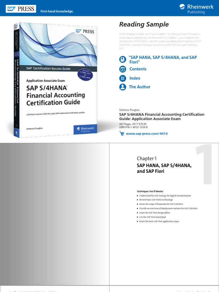 Reading Sample: "Sap Hana, Sap S/4Hana, and Sap Fiori" Index The Author ...