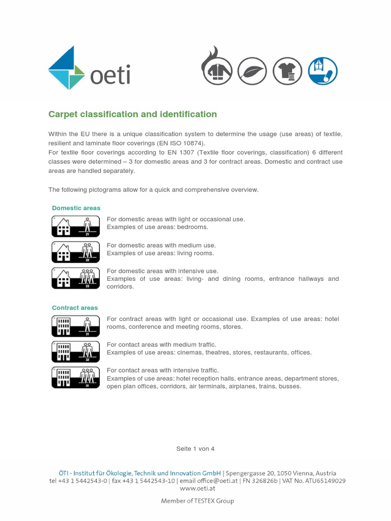 OETI Carpet Classification en | PDF | Flooring | Electrical Resistance ...