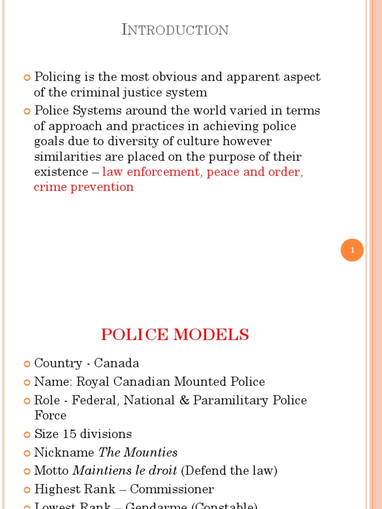 Comparative Police System 001 | PDF | Inspector | Sergeant