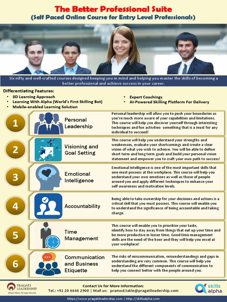 Better Professional - Online Course - One Pager | PDF | Goal | Leadership