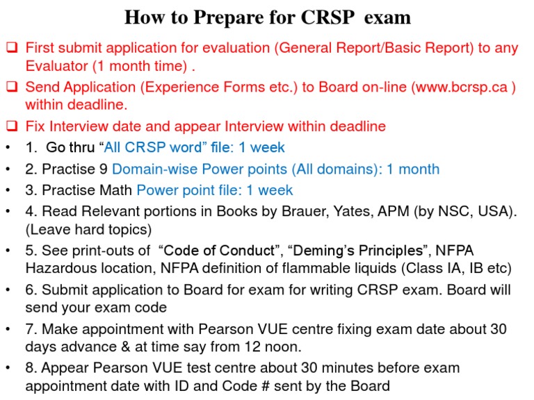 How To Prepare For CRSP Exam | PDF