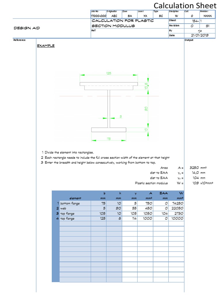 Design Template - Plastic Section Modulus | PDF | Mechanical ...