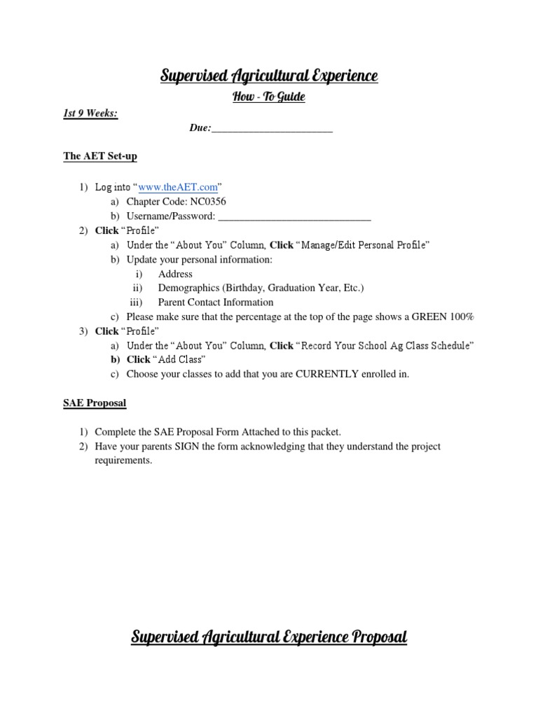 Supervised Agricultural Experience: How - To Guide | PDF | Learning ...