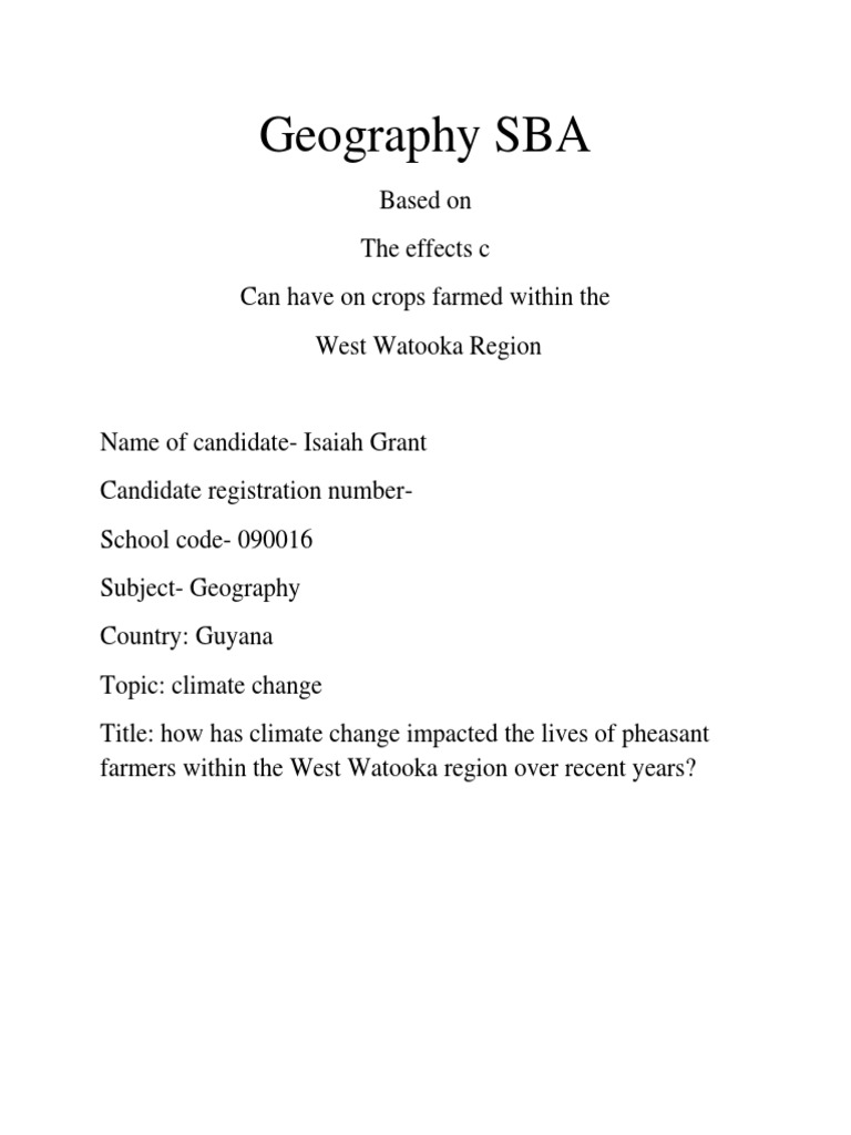 Geography SBA | PDF