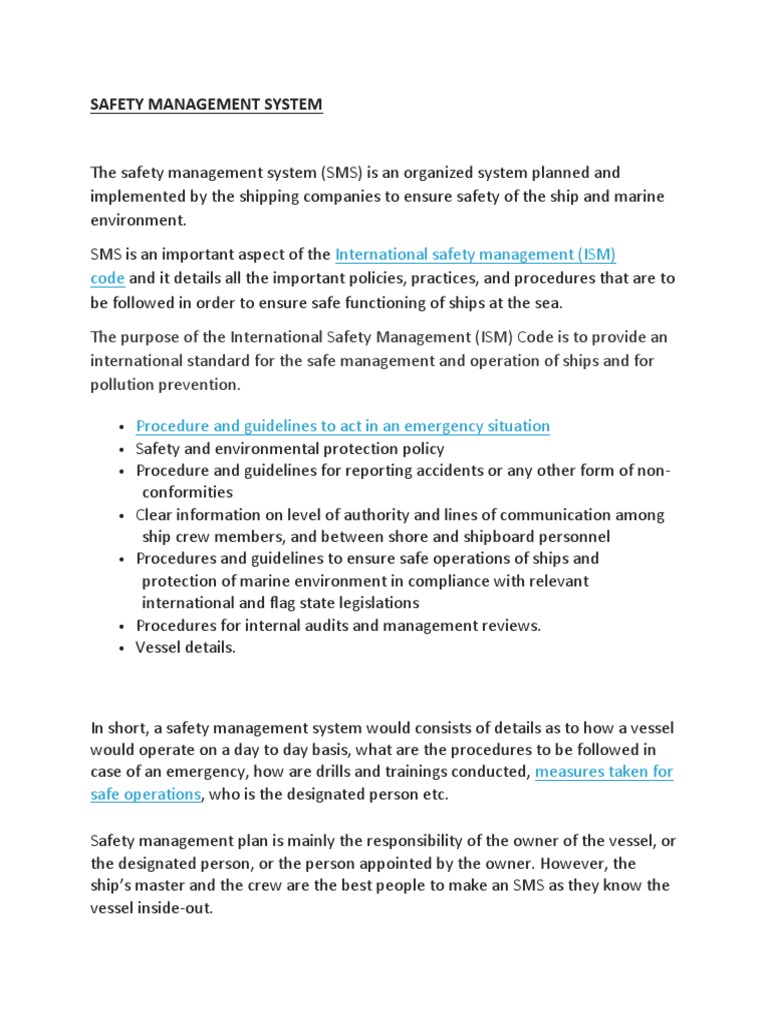 Safety Management System for Ships | PDF | Hazards | Risk Assessment