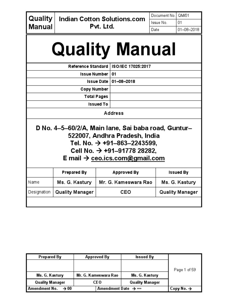 NABL Quality Manual | PDF | Calibration | Business