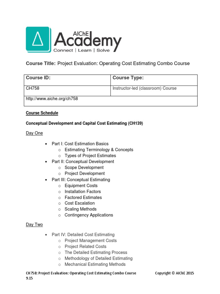 Ch758 Ilt Course Outline Not Timed 07.15 1 | PDF