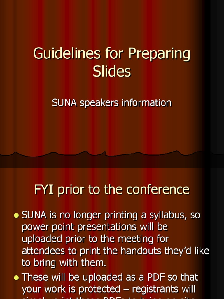 Slide Preparation Guidelines for SUNA | PDF | Typefaces | Microsoft ...