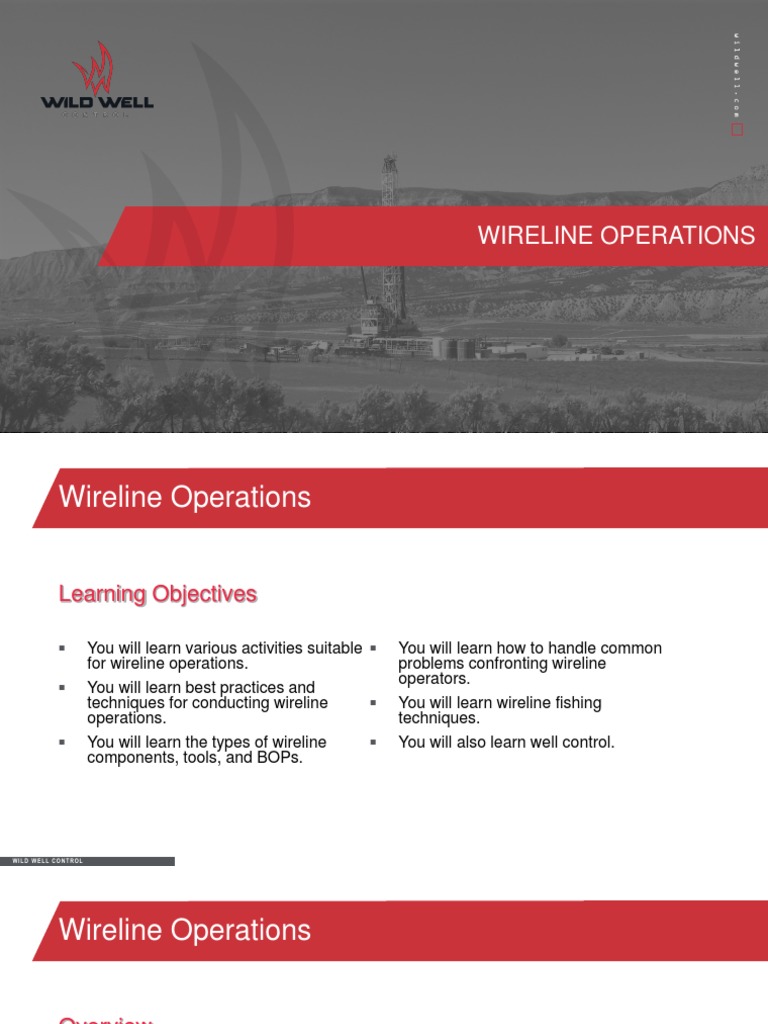 Wireline Operations Guide | PDF | Valve | Civil Engineering