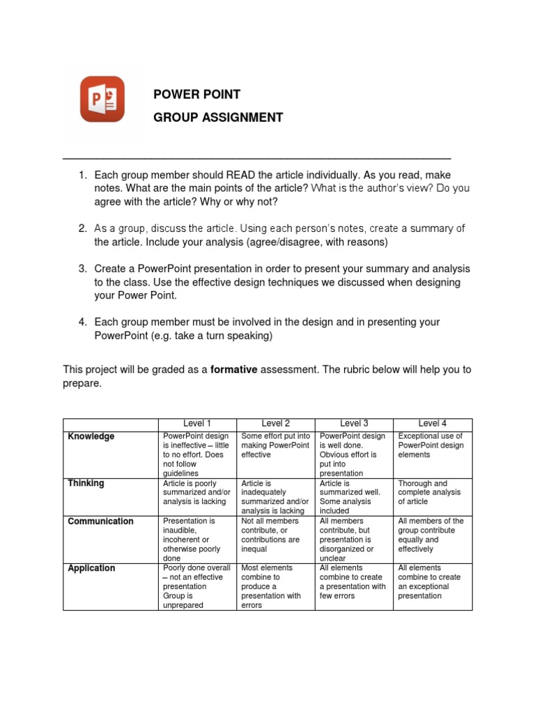 Group Powerpoint Assignment | PDF | Microsoft Power Point | Cognition