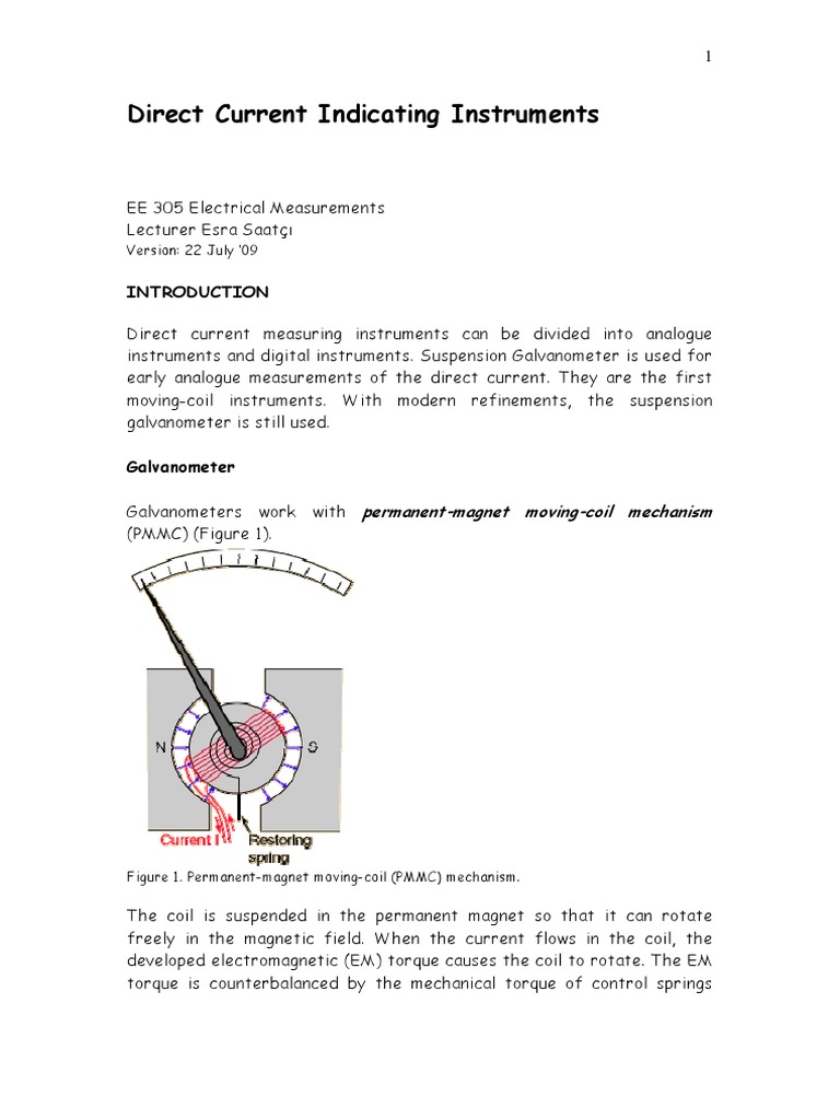 Direct Current Indicating Instruments | PDF | Resistor | Inductor