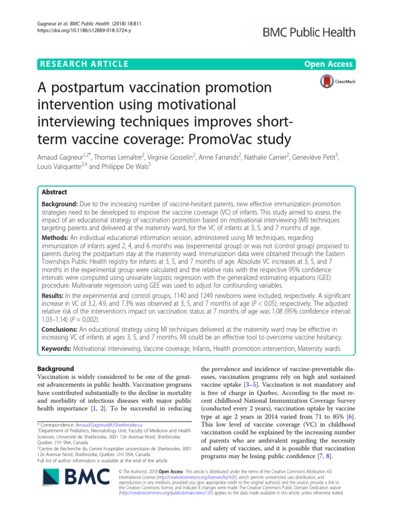 A Postpartum Vaccination Promotion | PDF | Childbirth | Public Health