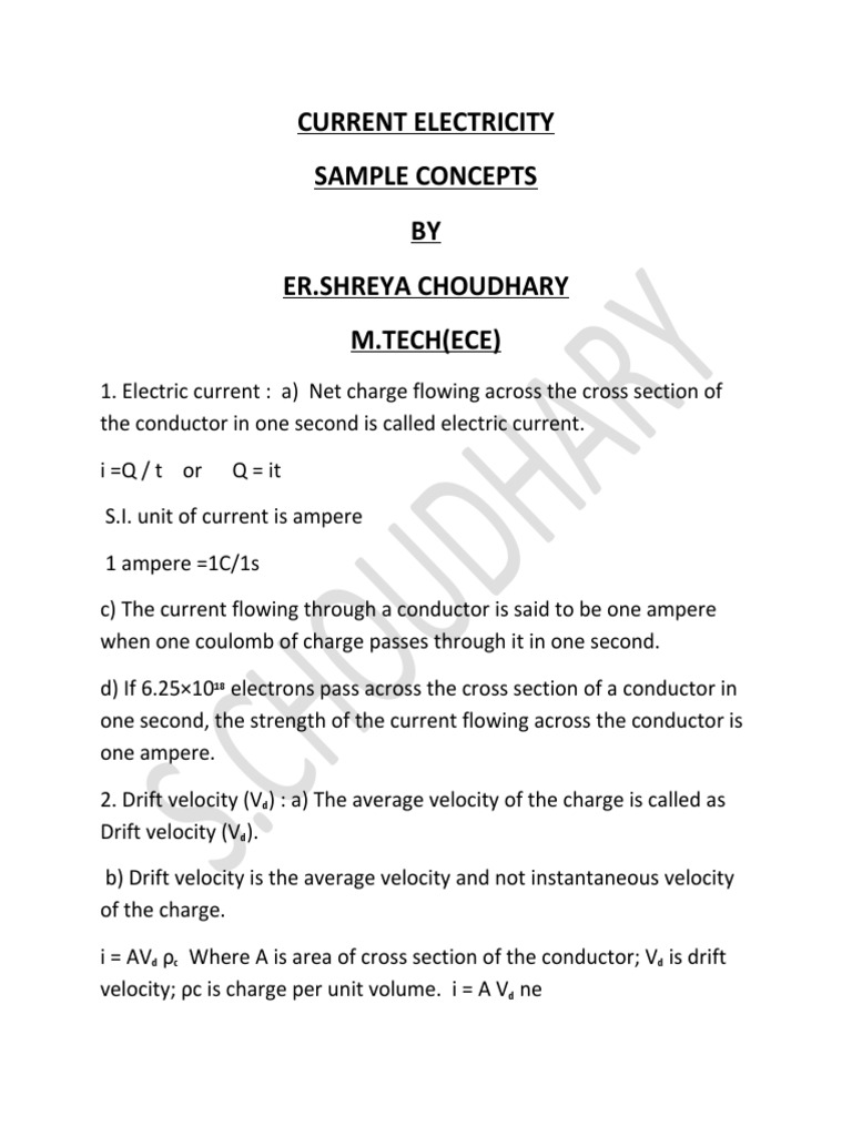 Understanding Electric Current Concepts | PDF | Teaching Methods ...