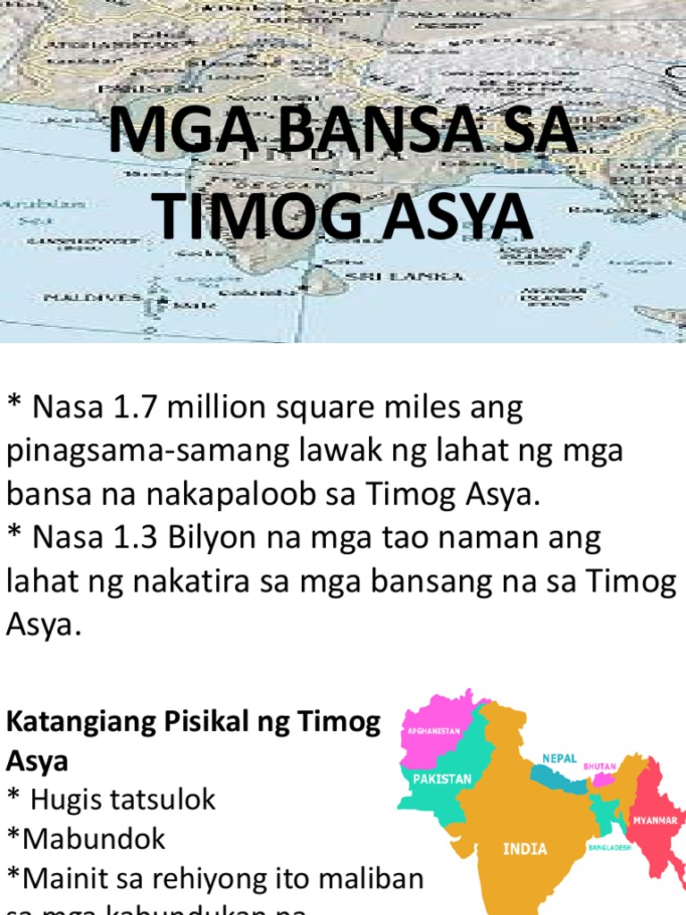 Mga Bansa Sa Timog Asya | PDF