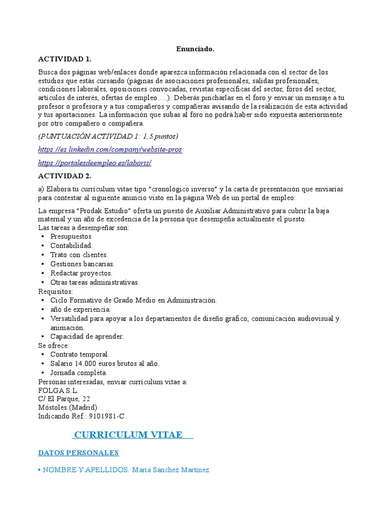 Tarea Fol Tema 9 | PDF | Business