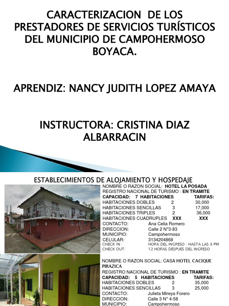 Evidencia 6 Presentacion Caracterizar Prestadores Servicios Turisticos | PDF | Turismo y Ocio ...