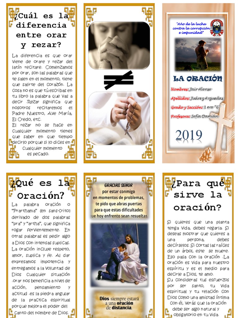 La diferencia entre orar y rezar | PDF